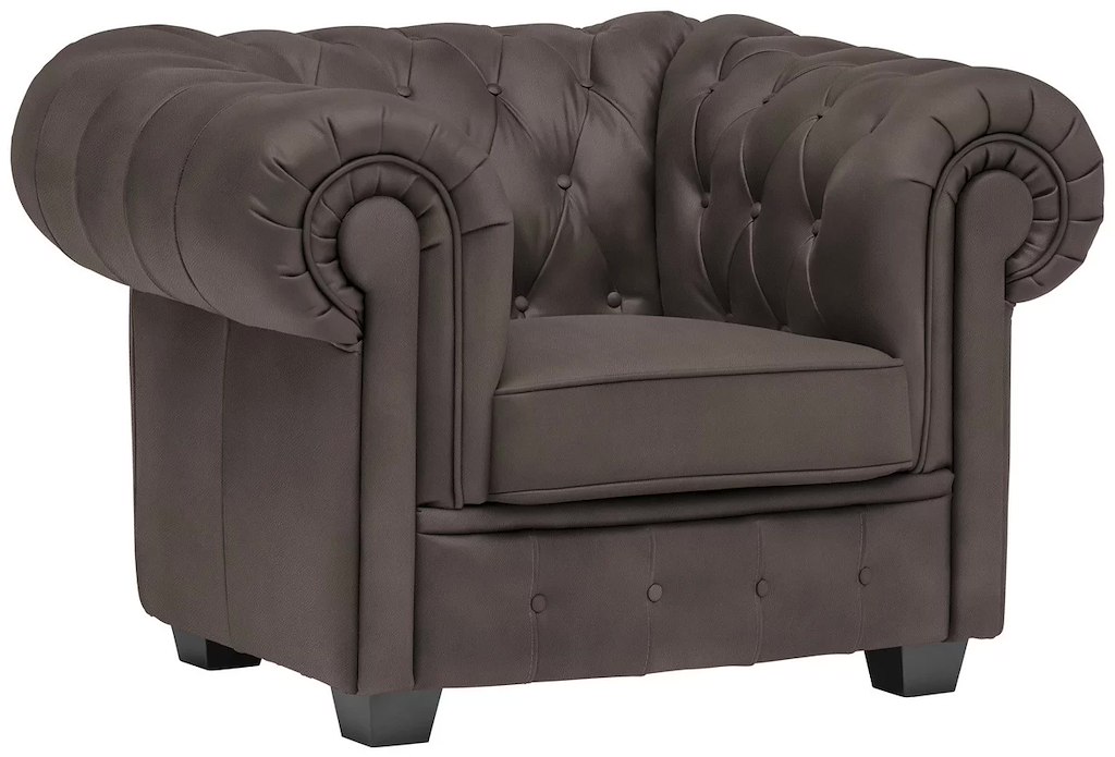 Landscape CHESTERFIELD FOTELJA 115/76,5/96 cm , sivo-braon