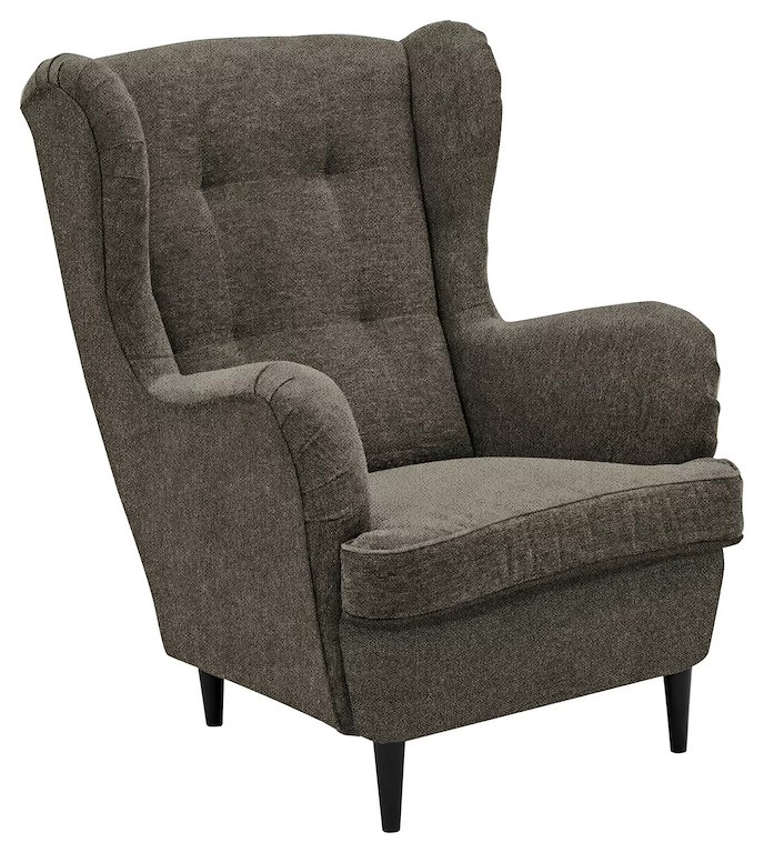 Carryhome BERŽERA FOTELJA 78/102/98 cm , crna, maslinasto zelena