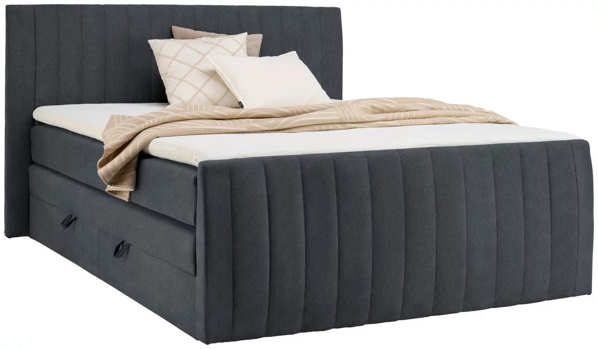 Carryhome BOXSPRING KREVET 180/200 cm tamnosiva