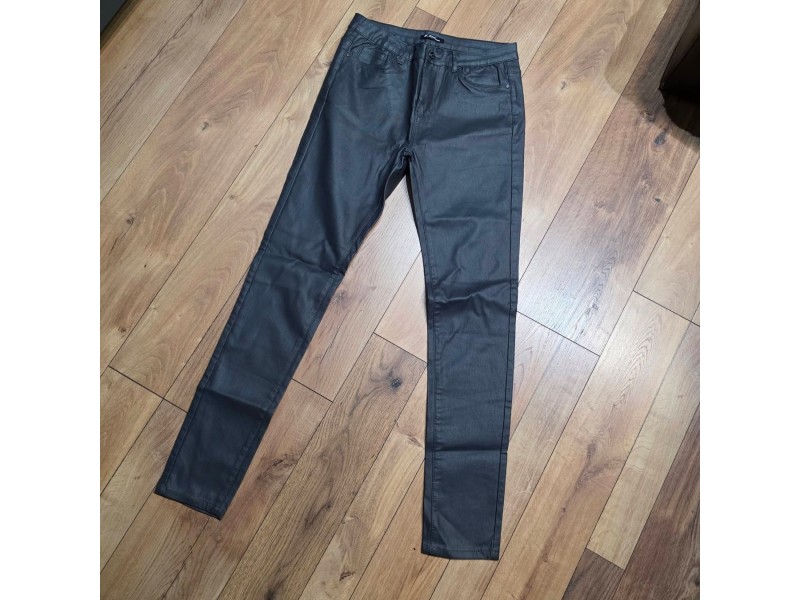Sive eko koža pantalone vel.30 (M-L) nove