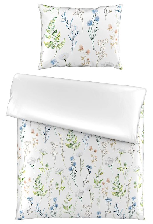 POSTELJINA SA DVA LICA FLORA 140/200 cm saten višebojna