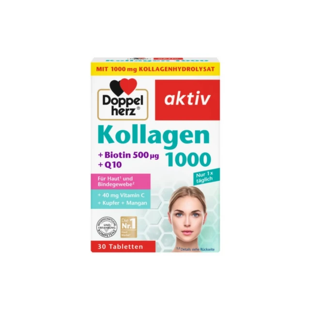 Doppelherz Aktiv Kolagen 1000 + biotin + Q10, 30 tableta