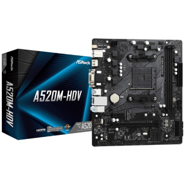 MB AM4 ASRock A520M-HDV 90-MXBE50-A0UAYZÂ Â Â