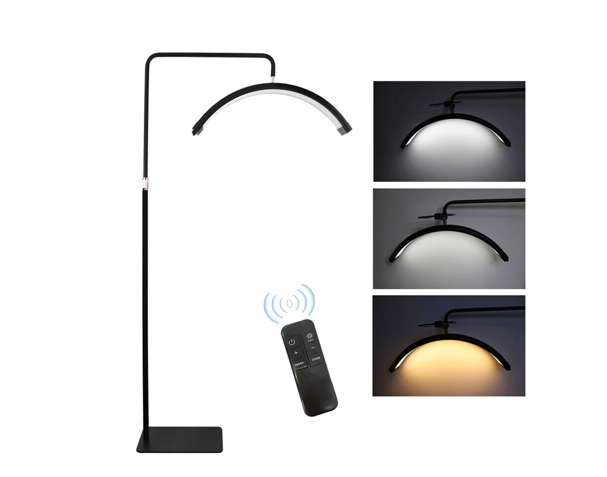 Podna LED lampa Half moon crna