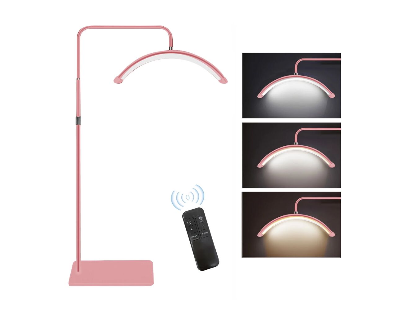 Podna LED lampa Half moon roze