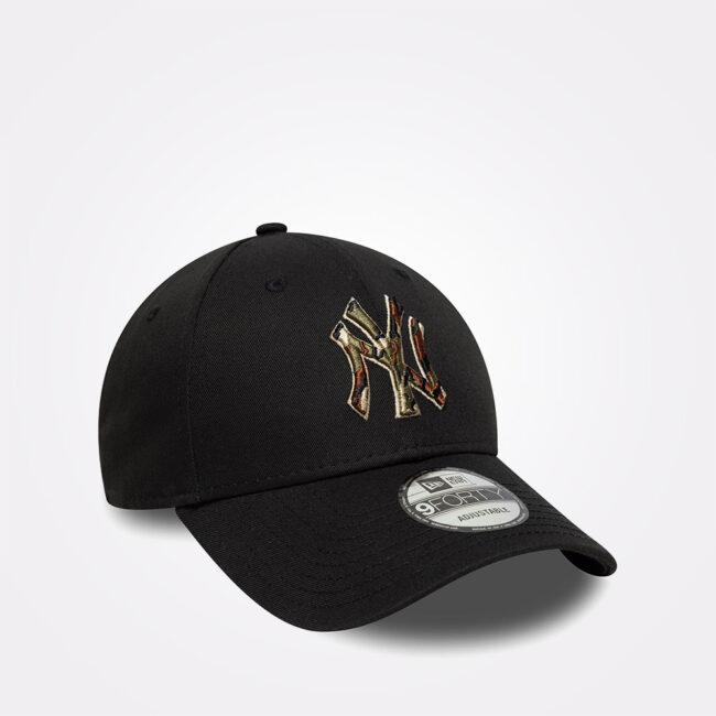 New Era NY MLB Outline Camo Black 9FORTY Cap