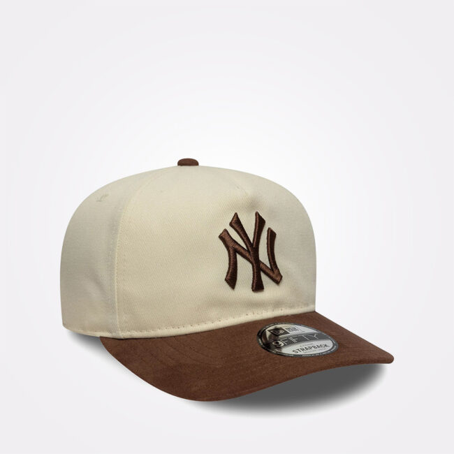 New Era Yankees MLB Suede Visor Light Beige 9FIFTY Cap