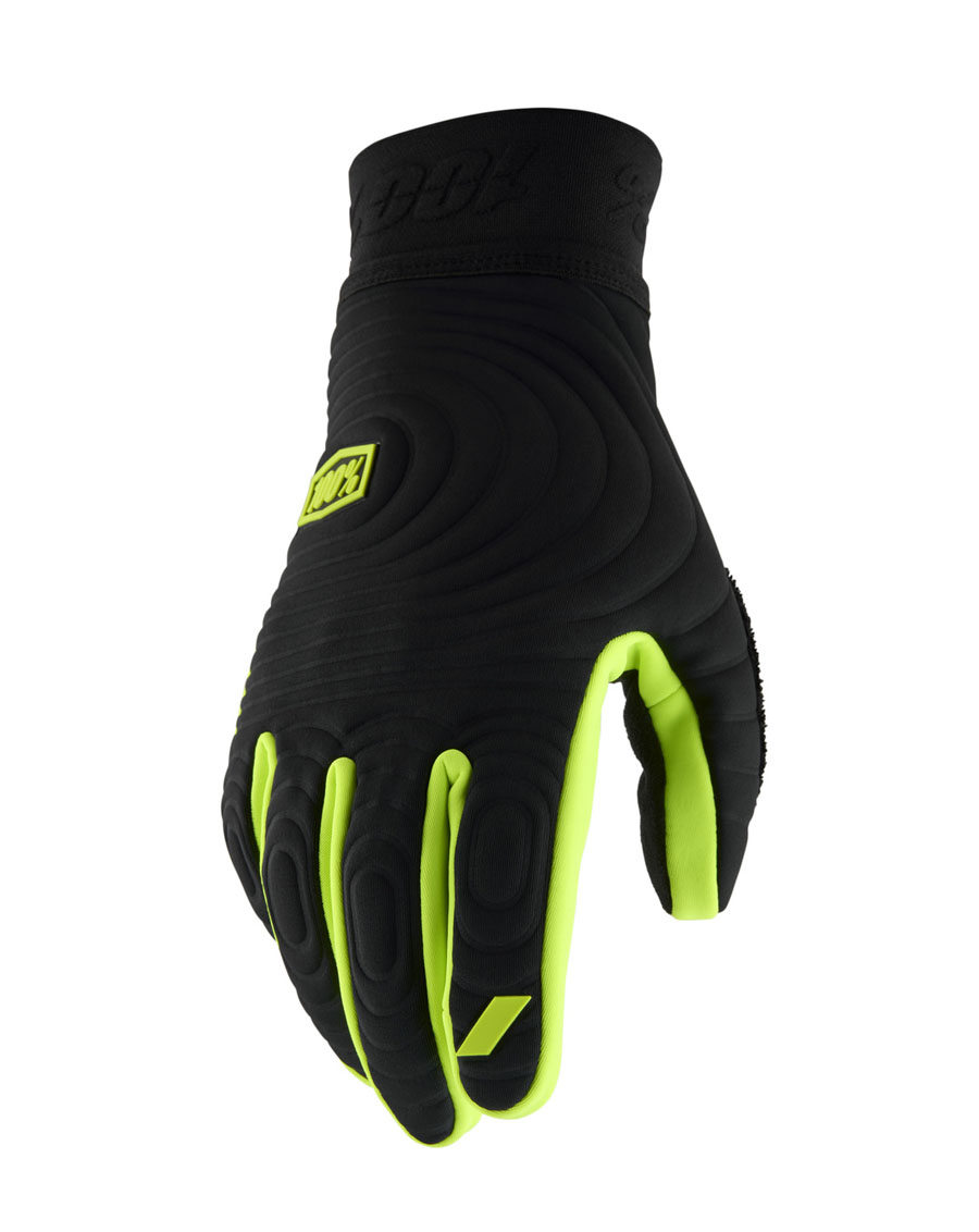 100% moto rukavice Brisker Xtreme crne/fluo žute