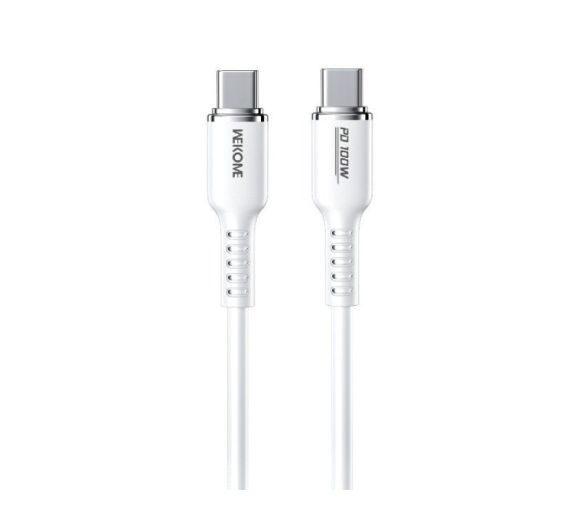 WDC-11 Kabl 3.1 USB tip C M/M 1.2m, za Super brzo punjenje 100W/480Mbps, Silicon Soft, beli