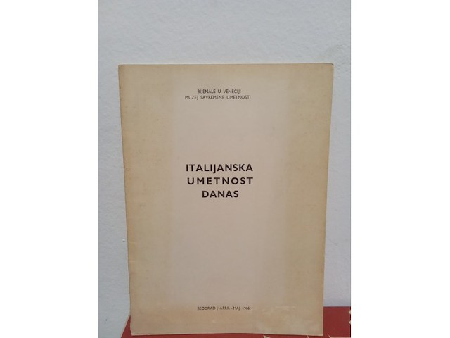 ITALIJANSKA UMETNOST DANAS, BIJENALE U VENECIJI 1966.
