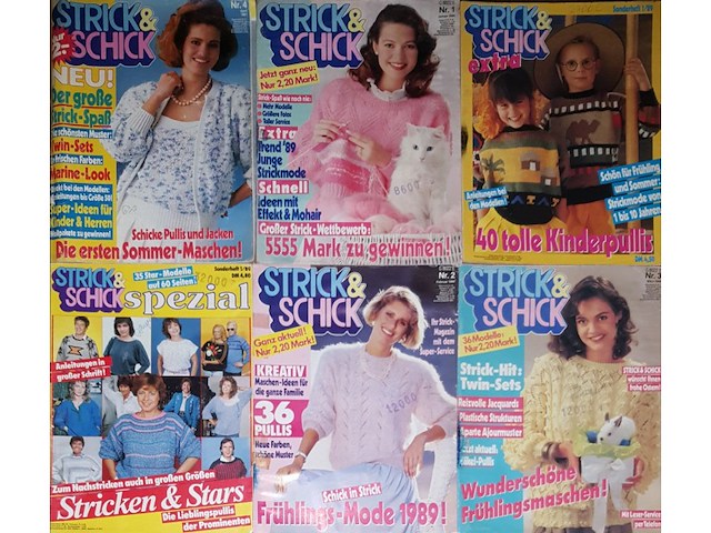 Modni Časopisi `STRICK and SCHICK ` 1987/89 LOT