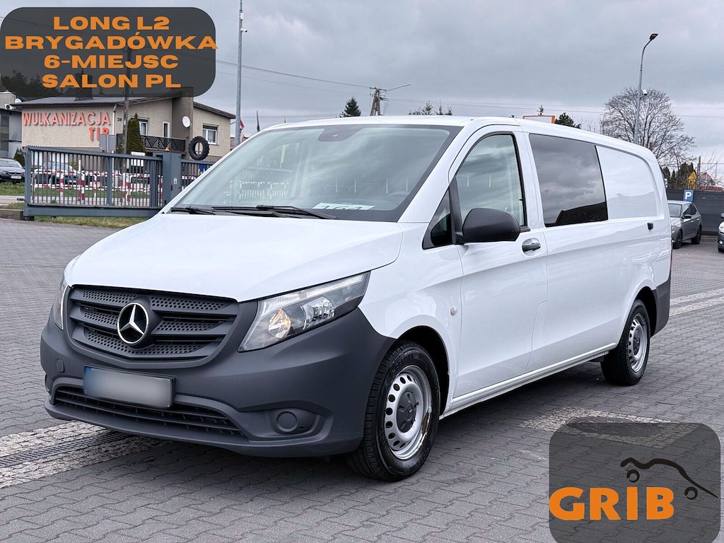 Mercedes-Benz Vito Long L2 Maxi Brygadówka Doka 6-miejsc Salon PL, Jeden Właśc kamion furgon < 3.5t