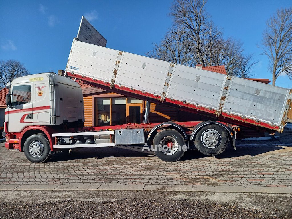 Scania R124 G, 420, PALFINGER CRANE kiper