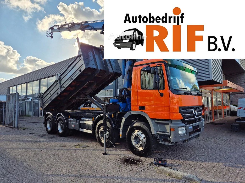 Mercedes-Benz Actros 3241 8X4 Containersysteem/ 20T HMF crane/ Manual kiper