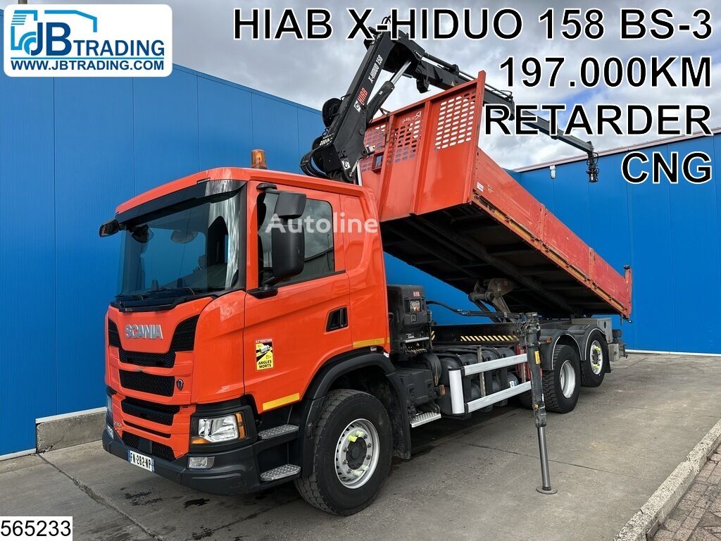 Scania G 410 EURO 6d, CNG, 6x2, Retarder, Hiab kiper