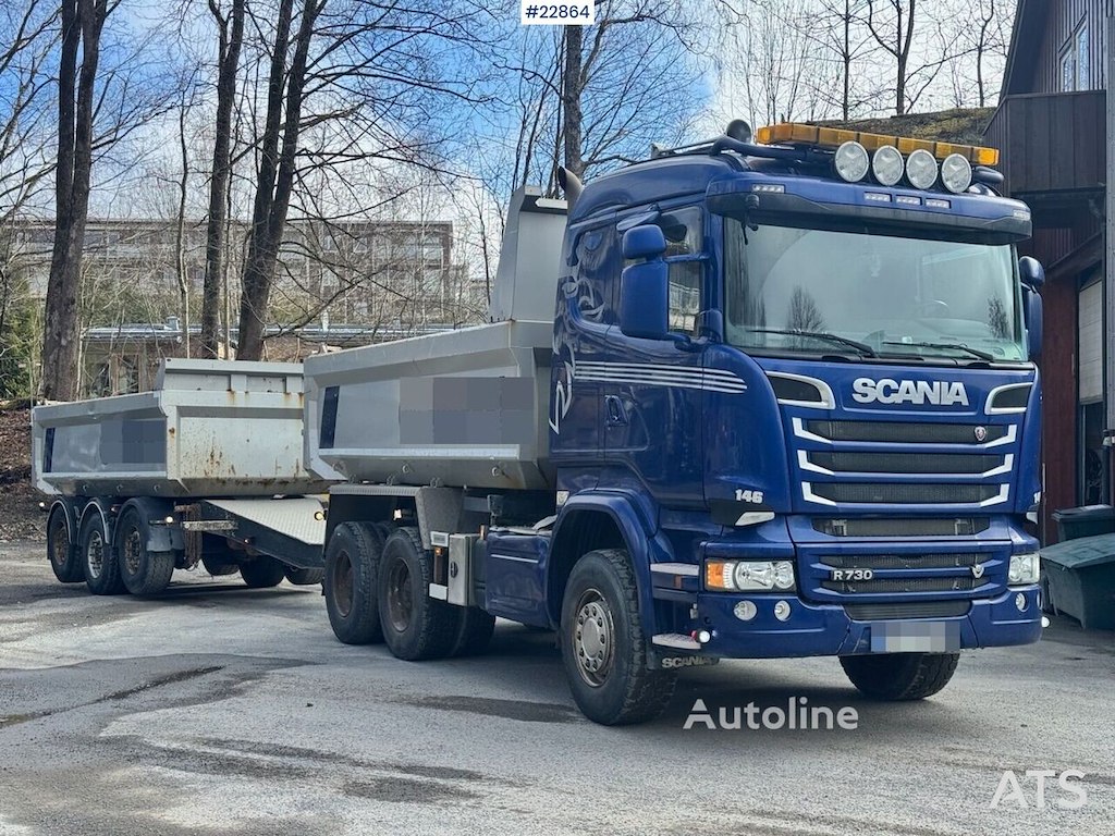 Scania R730 6x4 Tippbil m/ 2010 Maur Trippelkjerre. SE VIDEO kiper