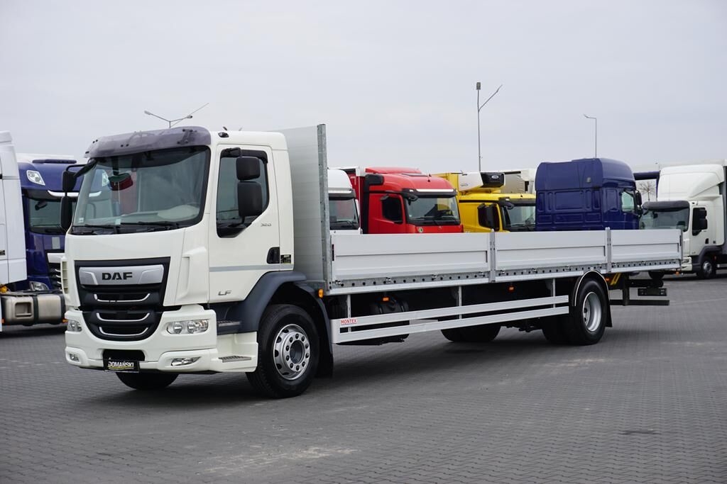 DAF LF / 320 / ACC / E 6 / BURTOWY / 24 PALETY / ŁAD. 11 720 KG / DŁ kamion s ravnom platformom