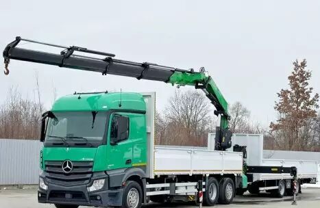 Mercedes-Benz ACTROS 2645 kamion s ravnom platformom + prikolica sa ravnom platformom
