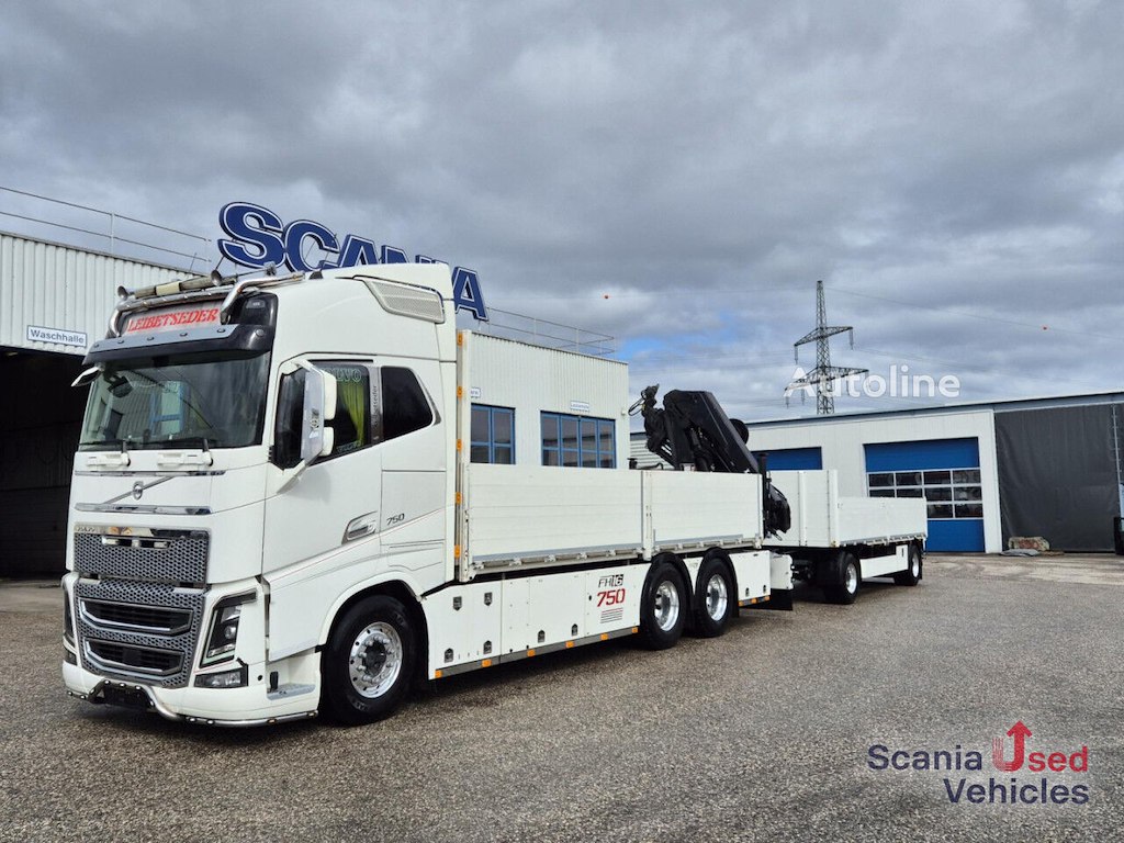 Volvo FH 750 6X4 Hiab 232ES5 KOMPLETTZUG !! kamion s ravnom platformom
