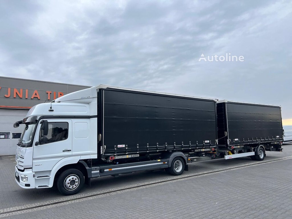Mercedes-Benz ATEGO 1227 LIFT 1.HAND WECHSELBRÜCKE WECHSELFAHRGESTELL SWAP CHA kamion sa klizna zavesa cerada + prikolica sa kliznom ceradom
