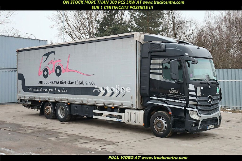 Mercedes-Benz ACTROS 2540, 6x2, EURO 6, 23 PALLETS, TAIL LIFT kamion sa klizna zavesa cerada