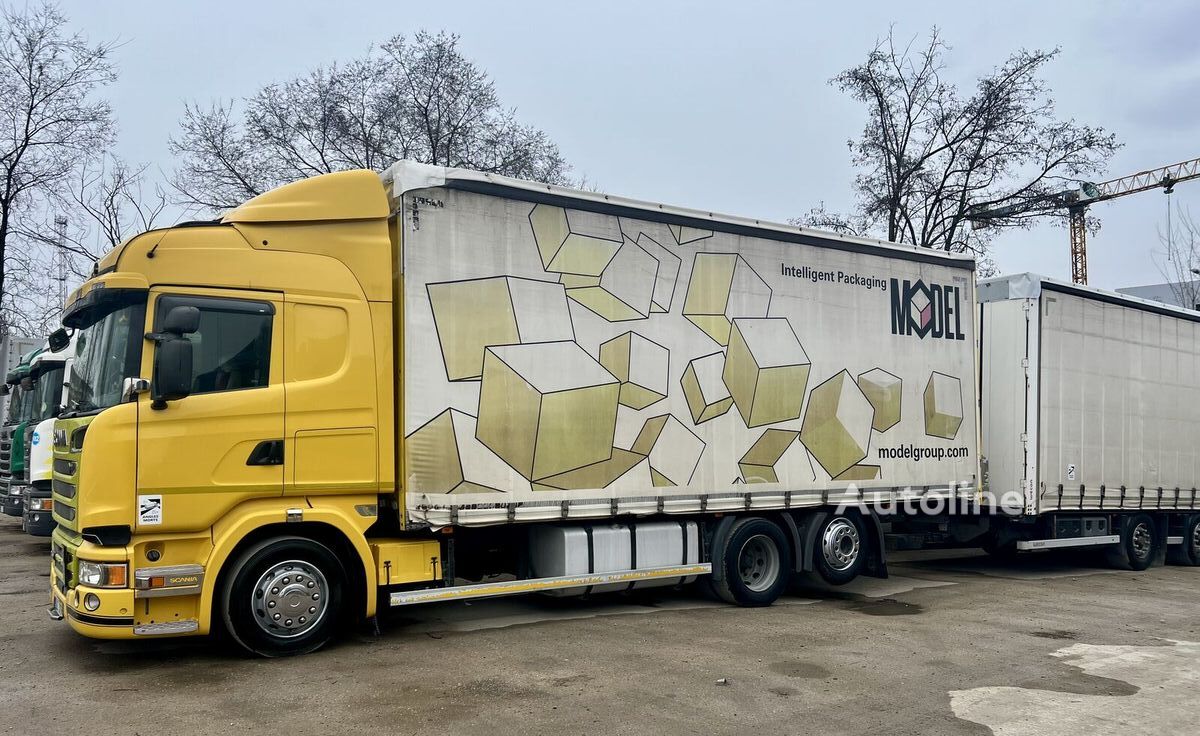Scania R450 kamion sa klizna zavesa cerada + prikolica sa kliznom ceradom