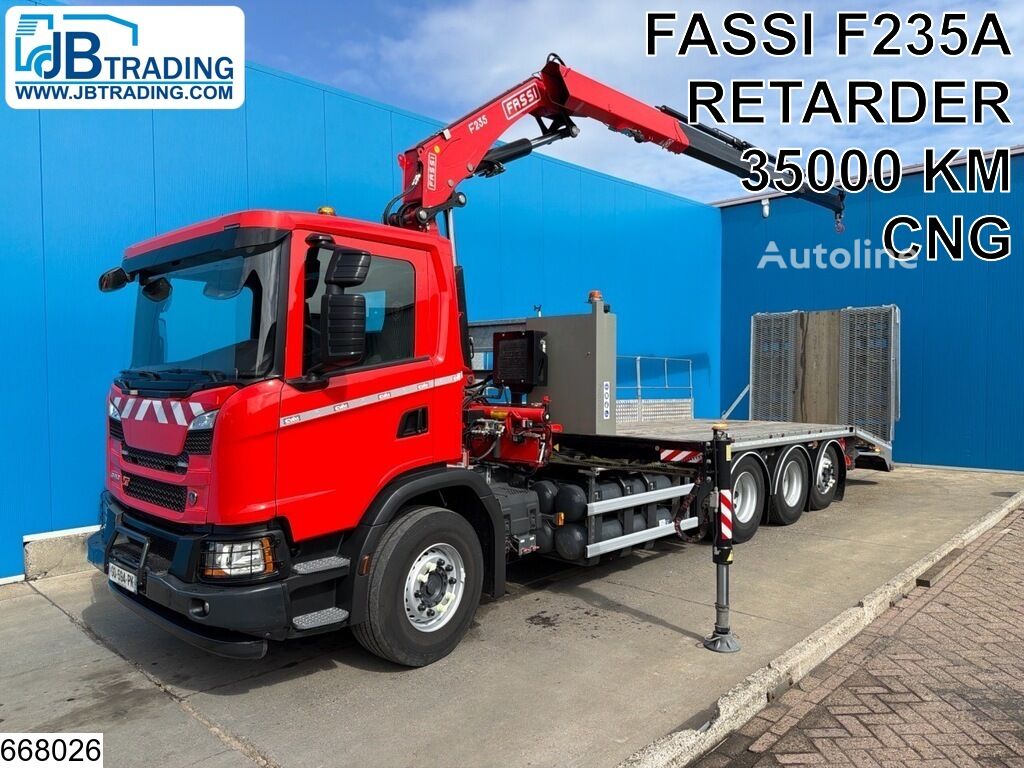 Scania G 410 6e, CNG, 8x4, Retarder, Fassi autotransporter