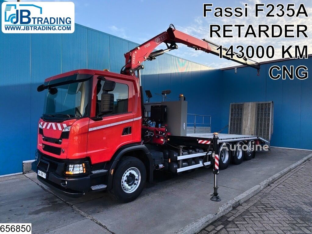 Scania G 410 XT EURO 6e, CNG, 8x4, Retarder, Fassi autotransporter