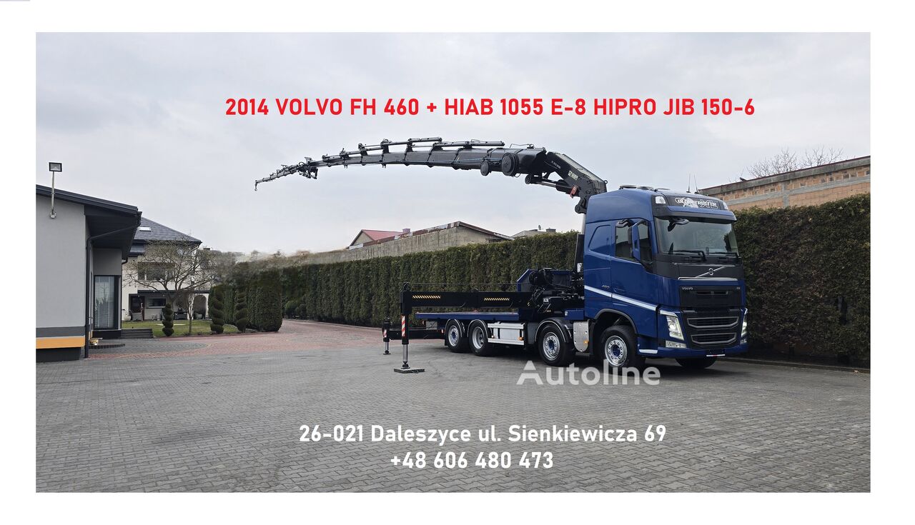 Volvo FH 460 8x2 HIAB 1055 E8 + JIB X150-6 kamion platforma