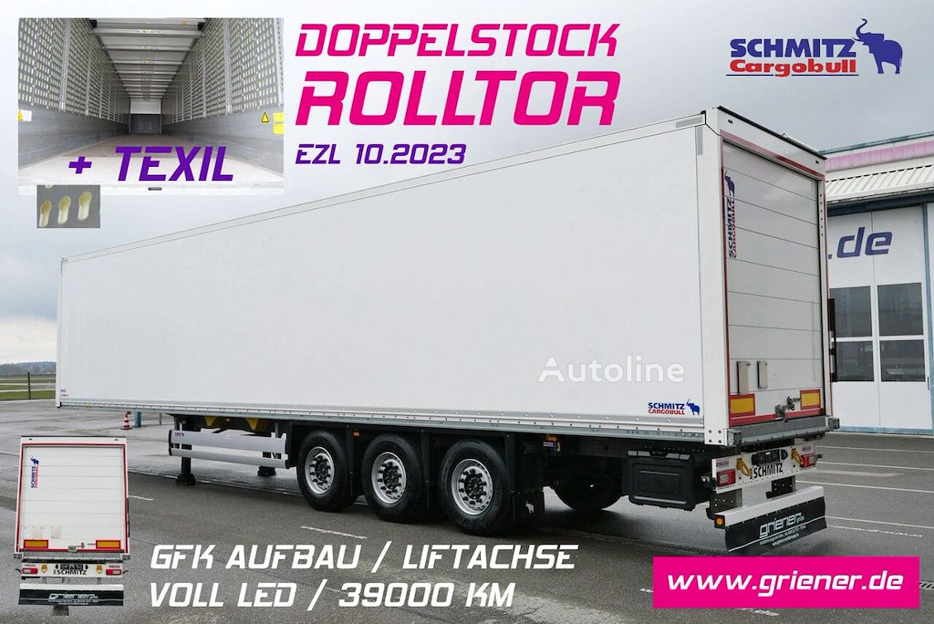 Schmitz Cargobull SBO 24/ROLLTOR DOPPELSTOCK / TEXTIL /GFK furgon poluprikolica