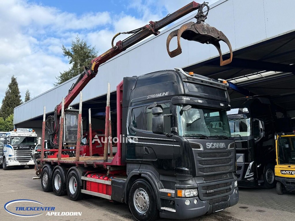 Scania R620 V8 8x4, Kesla 2012T kamion za prevoz drva