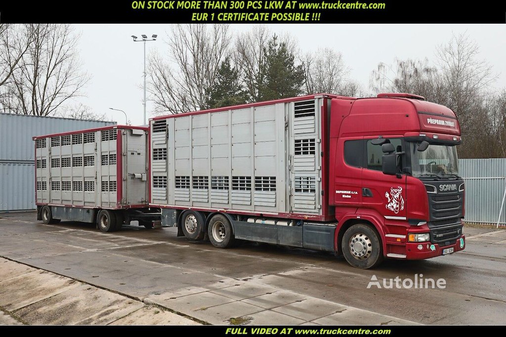 Scania R520, 6x2, RETARDER +TRAILER, ANIMAL TRANSPORT kamion za prevoz stoke + prikolica za prevoz stoke