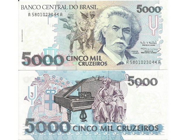 BRAZIL 5000 cruzeiros 1993. UNC