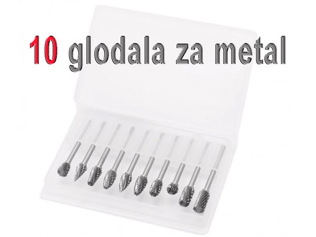 Komplet 10 glodala za metal