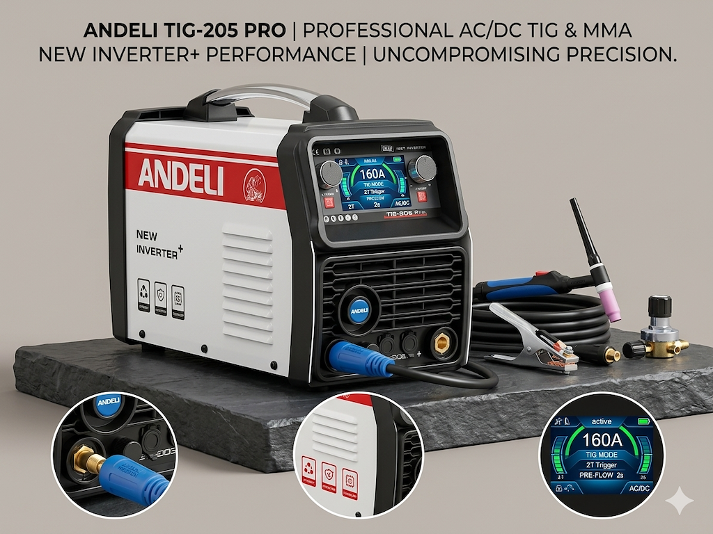 ANDELI TIG-205 PRO – 10-u-1 AC/DC TIG aparat