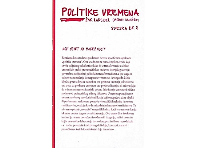 Politike vremena - Žak Ransijer