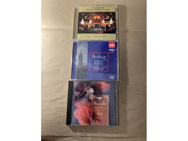 3 CD-a klasike - Berlioz, Mozart, Straus, Mendelson