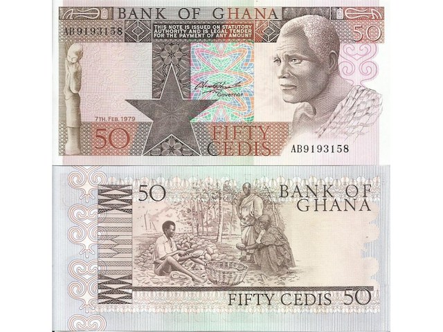 GHANA Gana 50 cedis 1979. UNC