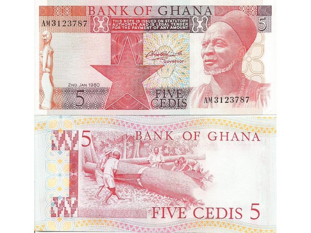 GHANA Gana 5 cedis 1980. UNC