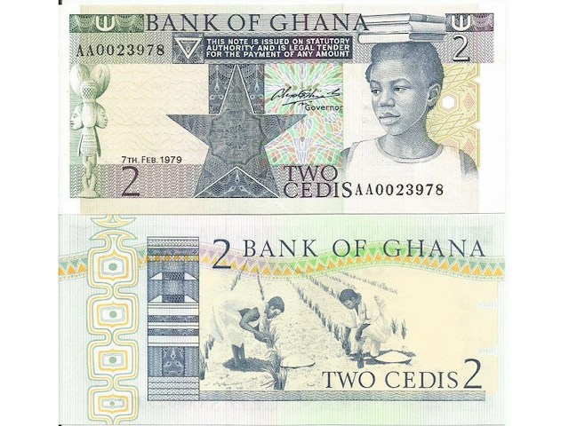 GHANA Gana 2 cedis 1979. UNC