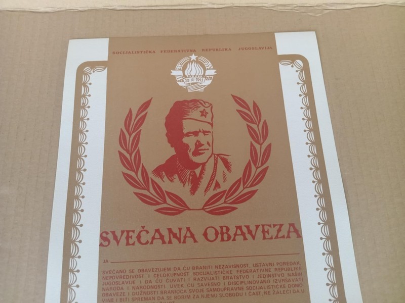 JNA svečana obaveza blanko mint