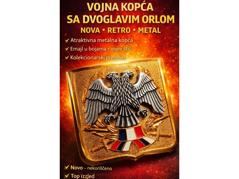 VOJNA KOPČA SA DVOGALVIM ORLOM – NOVA