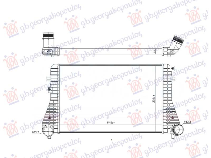 HLADNJKA INTERKULERA 1.4/2.0 TSI TDI (618x403x32)
