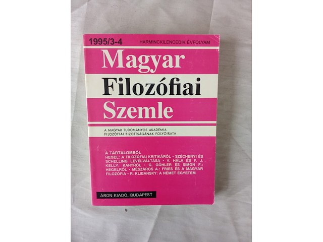 Magyar Filozofiai Szemle