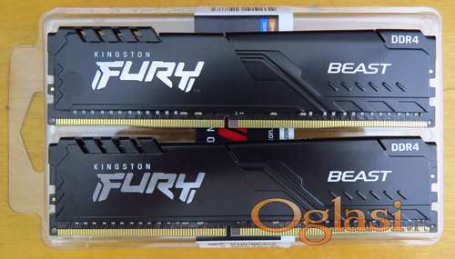 NOV Kingston Fury Beast Black 32GB Kit (2x16GB) DDR4 3200, KF432C16BB1K2/32