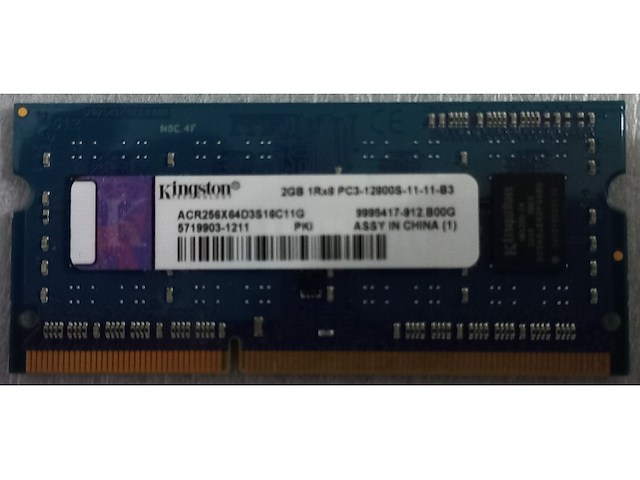 Kingston 2gb 1Rx8 PC3-12800s-11-11-B3 RAM memorija
