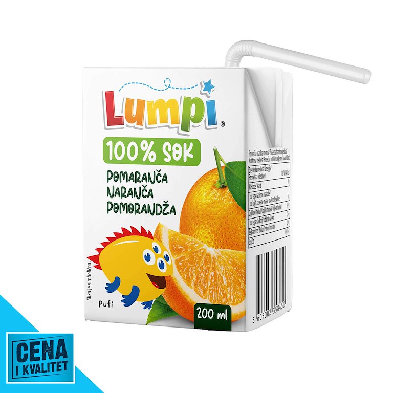 Lumpi sok pomorandža 100% 200ml
