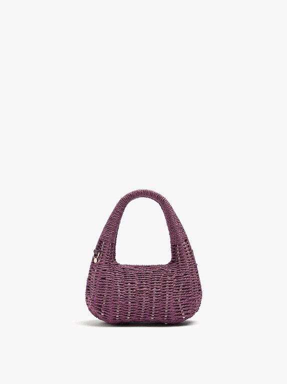RIGID HANDBAG WITH PAPER STRAW EFFECT