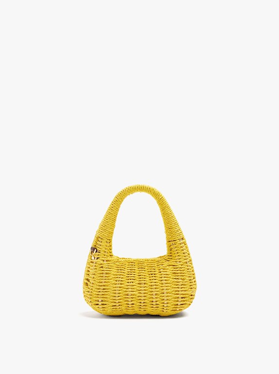 RIGID HANDBAG WITH PAPER STRAW EFFECT
