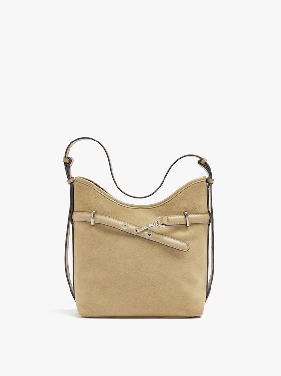 SHOULDER BAG WITH LEATHER DETAILS WITH BELT